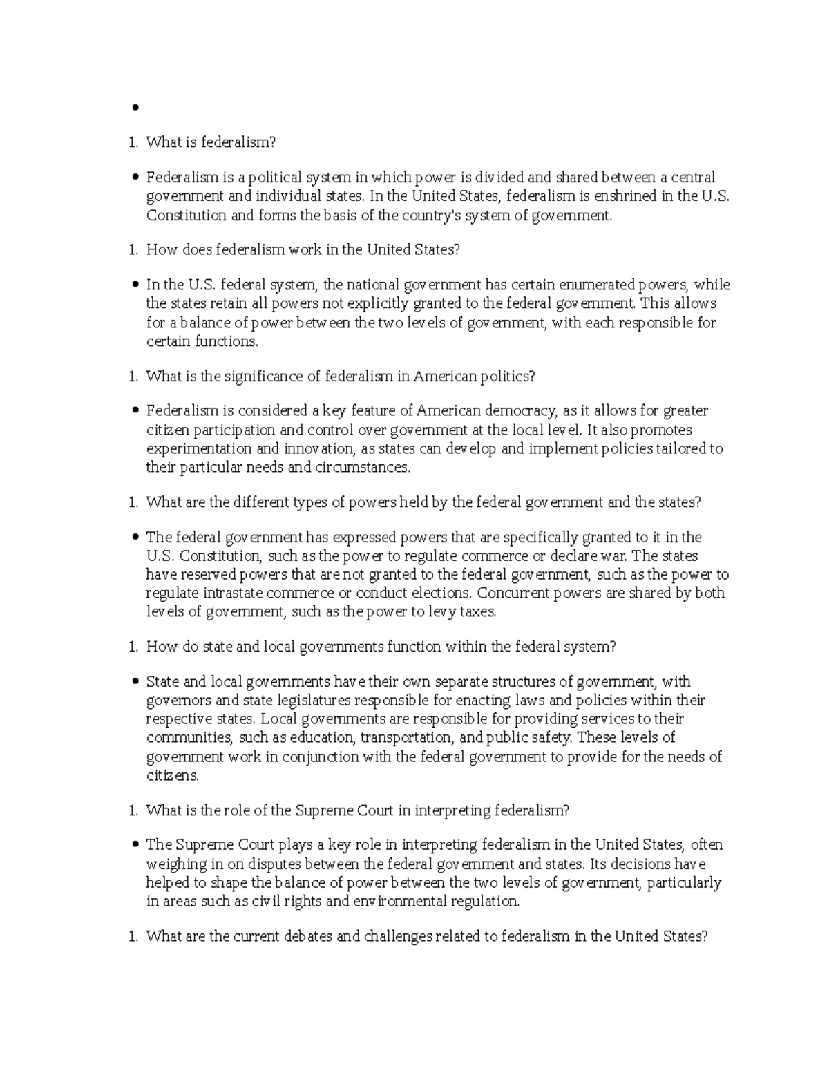 Federalism State Local Government - What is federalism? Federalism is a ...