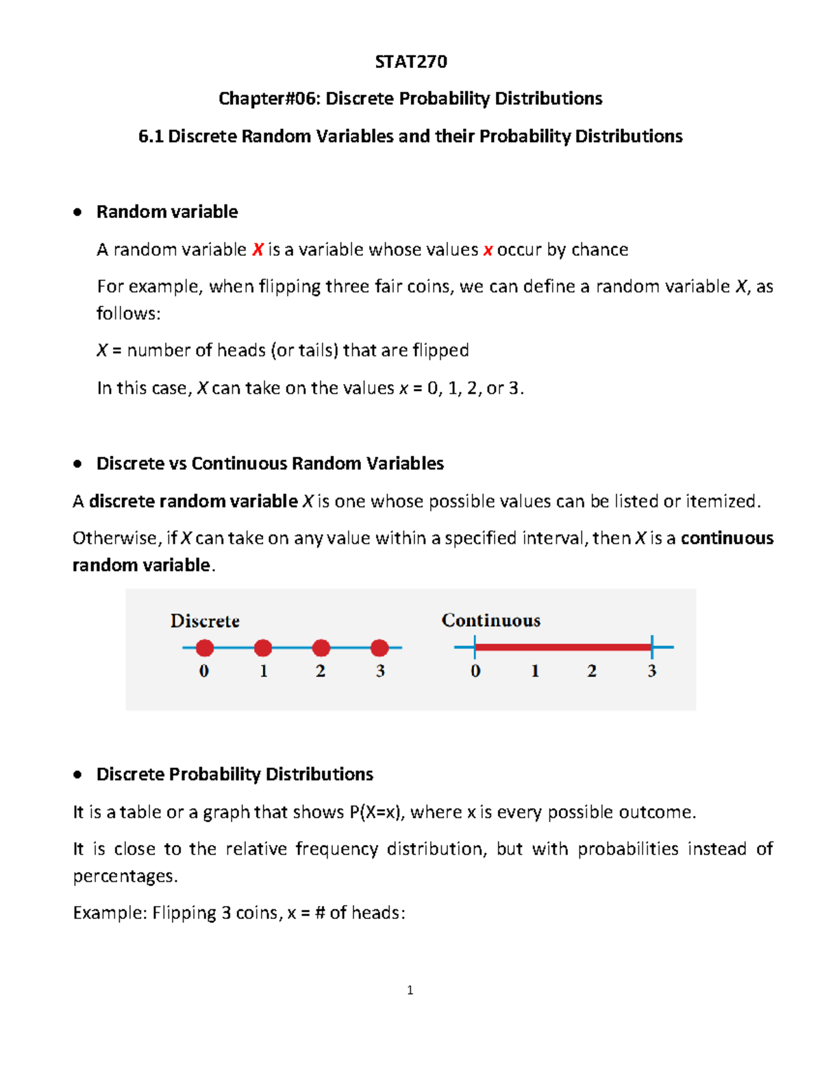 STAT270-Ch#06 - solutions - STAT Chapter#0 6 : Discrete Probability Distributions 6 .1 Discrete ...