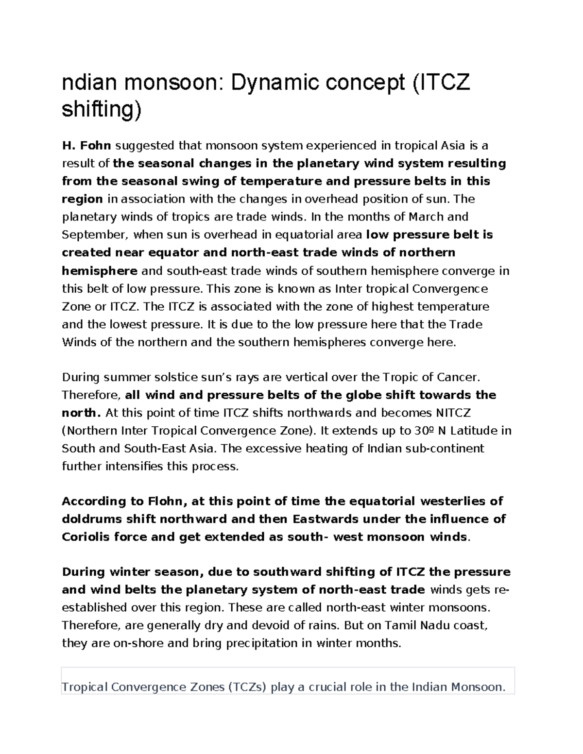 Indian monsoon - Fohn suggested that monsoon system experienced in ...