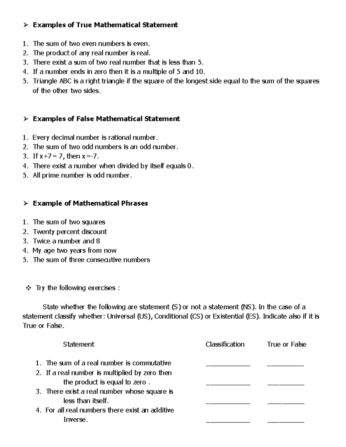 Speaking Mathematically part 2 - Examples of True Mathematical ...