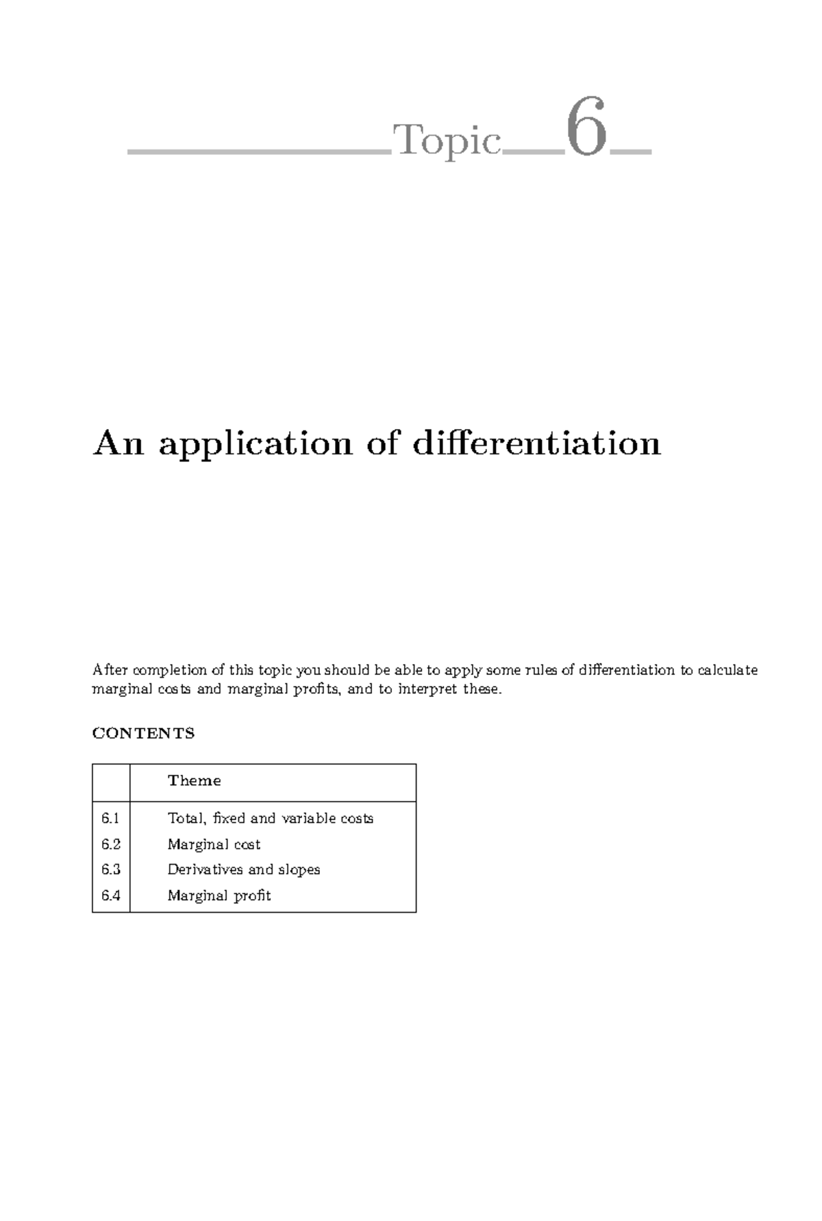 Topic 6 and assigment answers - Topic 6 An application of ...