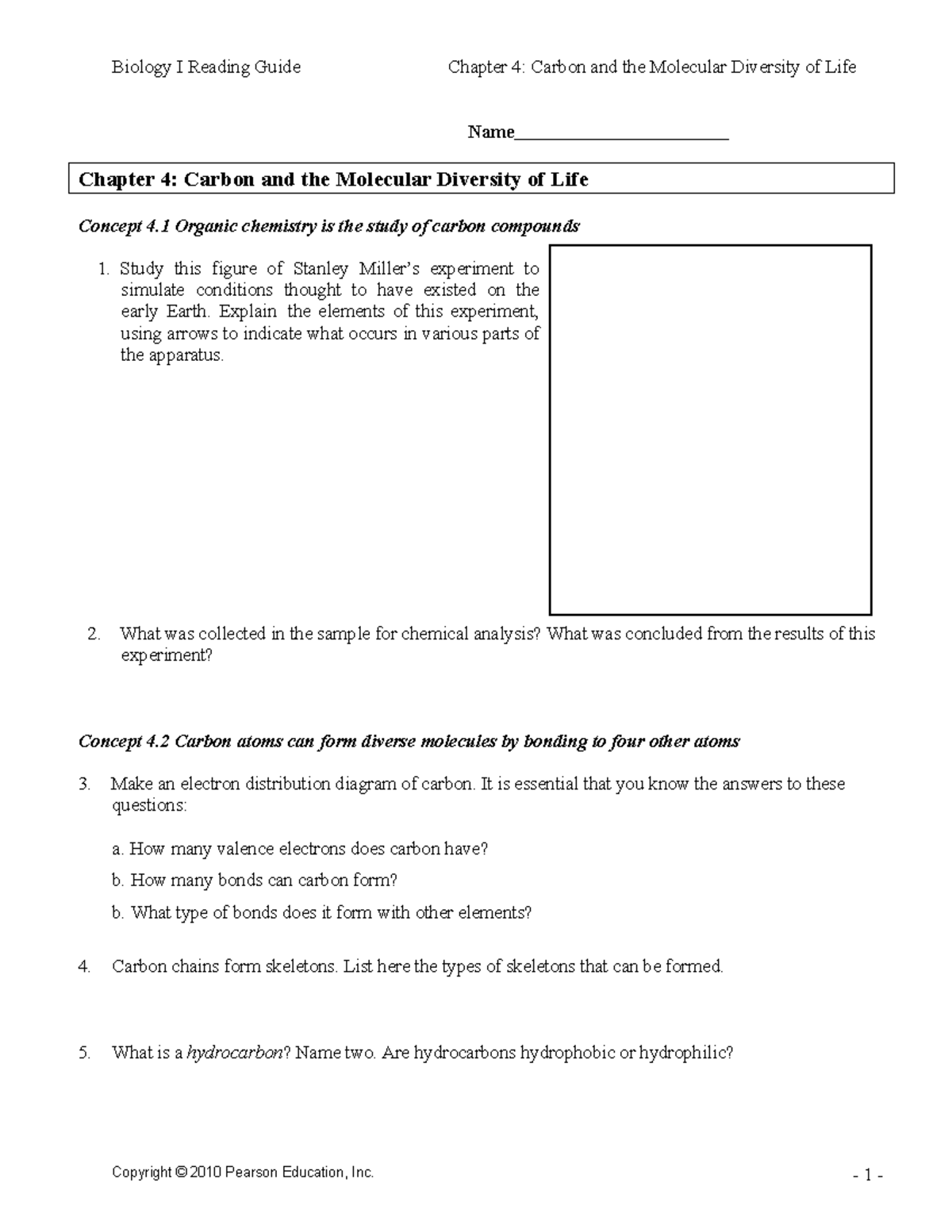 Chapter 4 Study Guide - practice - Biology I Reading Guide Chapter 4 ...