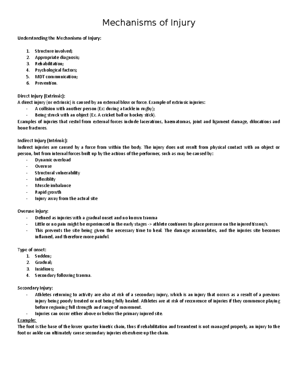 3. Mechanisms of Injury - Mechanisms of Injury Understanding the ...