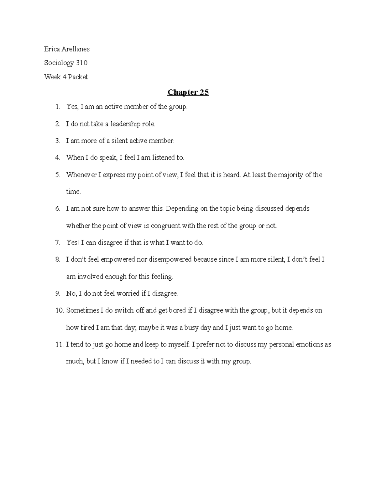 Week 4 Packet - Professor Jessica Strawn - Erica Arellanes Sociology ...