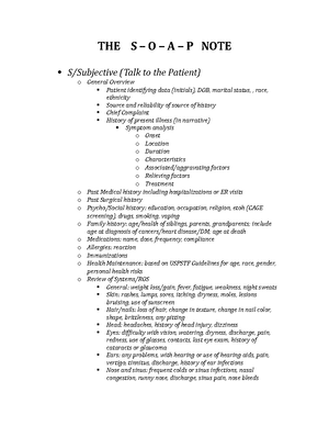 Neurological SOAP Note - Neurological SOAP Note Barbra Scheirer Regis ...