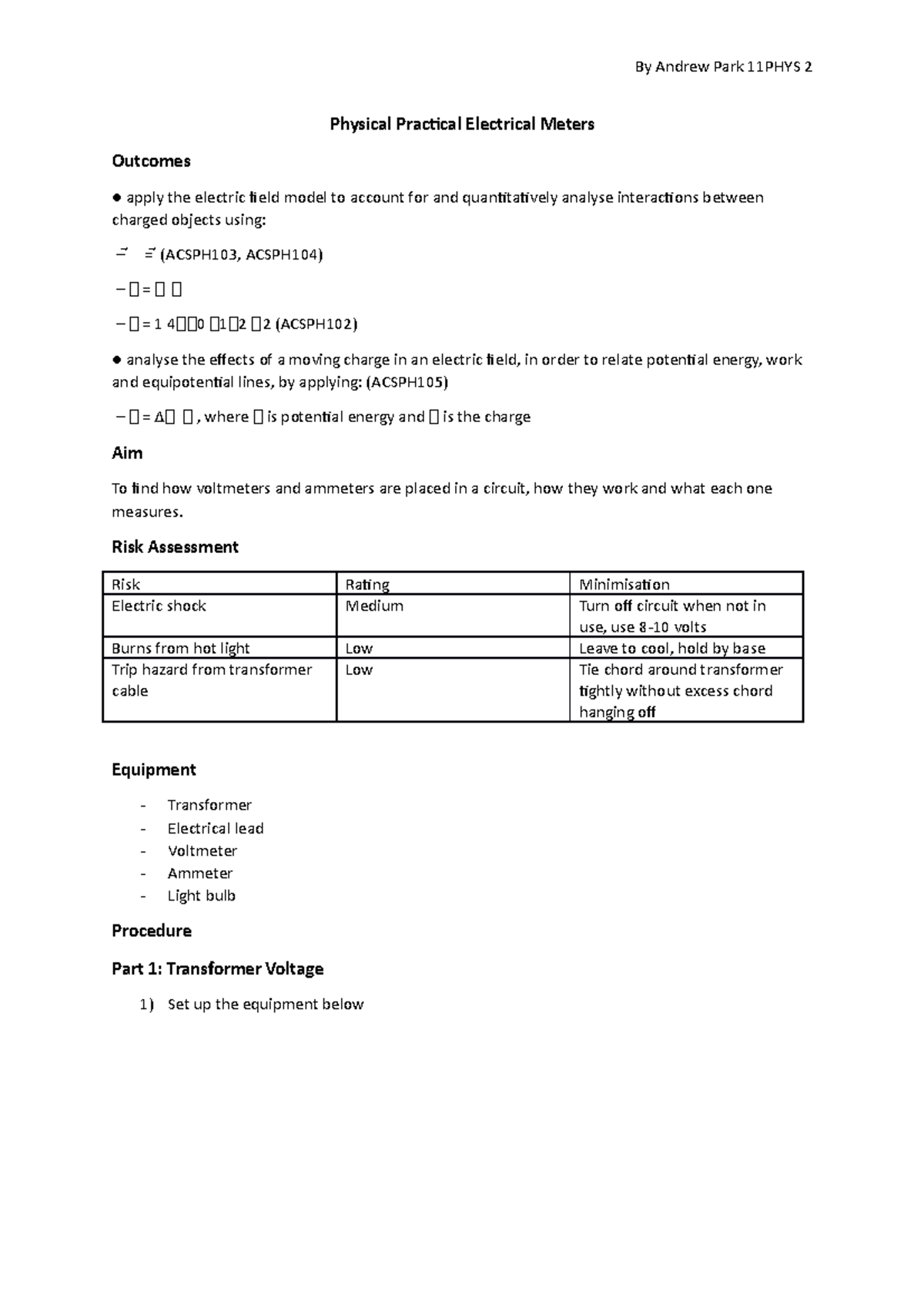 Physical Practical Electrical Meters - Physical Practical Electrical ...