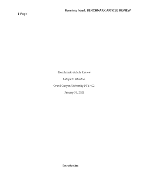 Benchmark-Anxiety and Phobias - 1 Benchmark - Anxiety and Phobias Paper ...