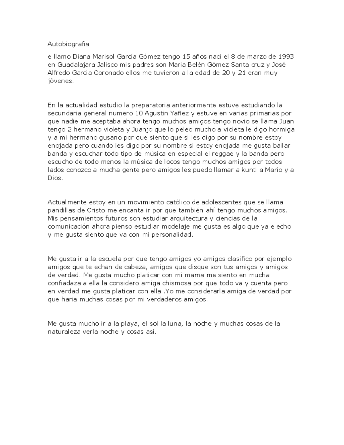 Autobiografia - como redactar tu proyecto de vida - Autobiografia e ...