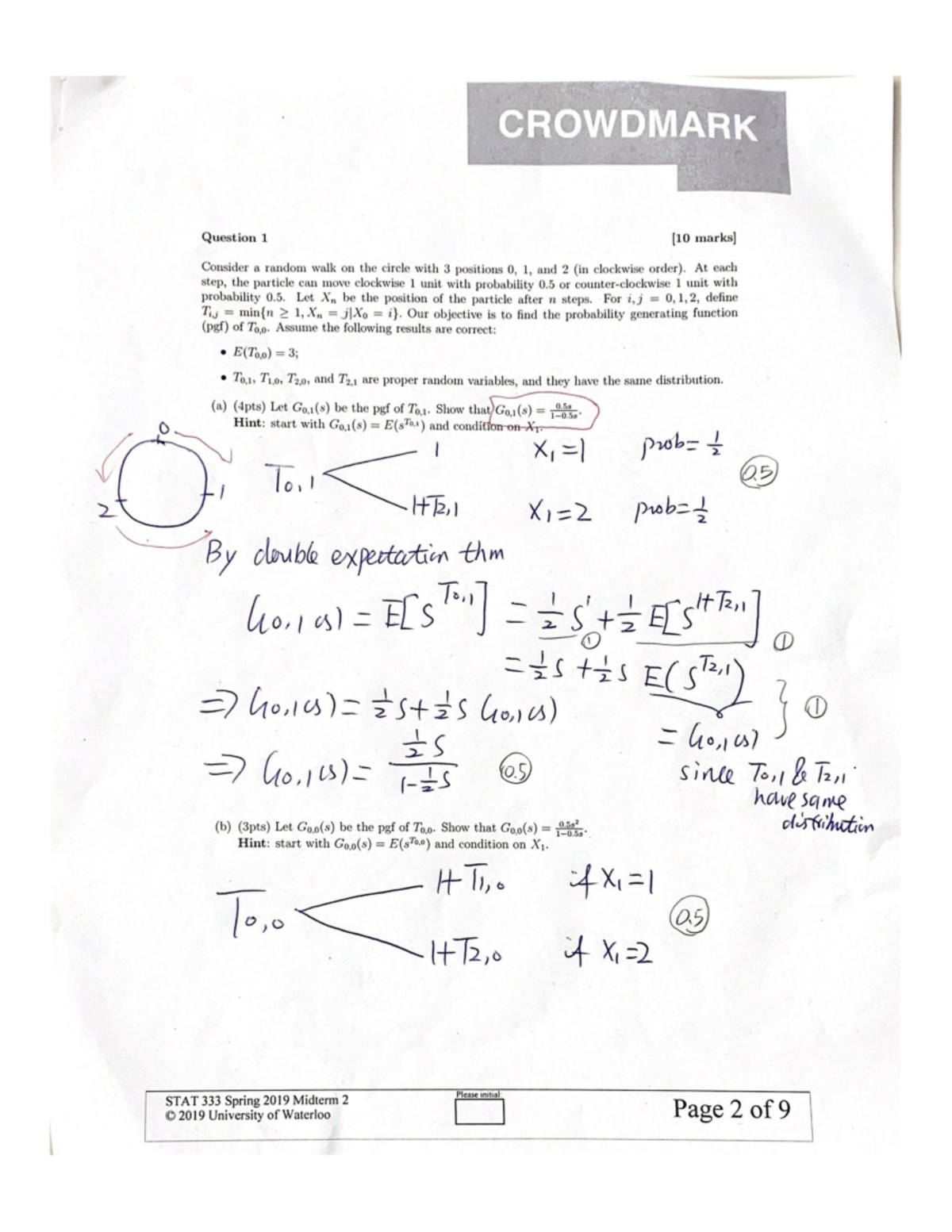 Midterm 2 2019, questions and answers - Stat 333 - Studocu