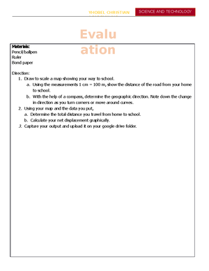 Motion, Acceleration Grade 7 Lesson Plan - YOBHEL CHRISTIAN ACADEMY San ...