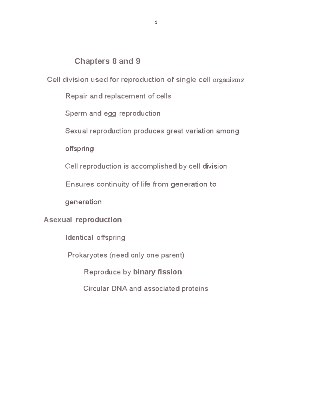 Lecture notes chapters 8 and 9 2023 - Chapters 8 and 9 Cell division ...