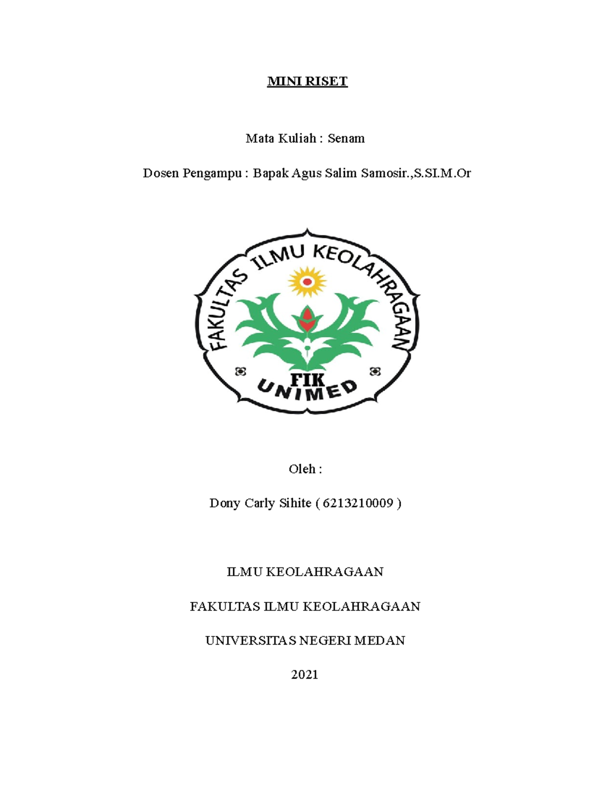 MINI Riset Senam - MINI RISET Mata Kuliah : Senam Dosen Pengampu ...