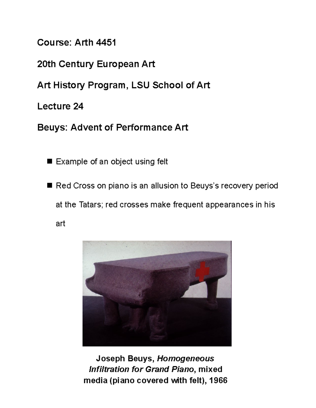 Christo - 20th Century Art History Notes - Course: Arth 4451 20th ...