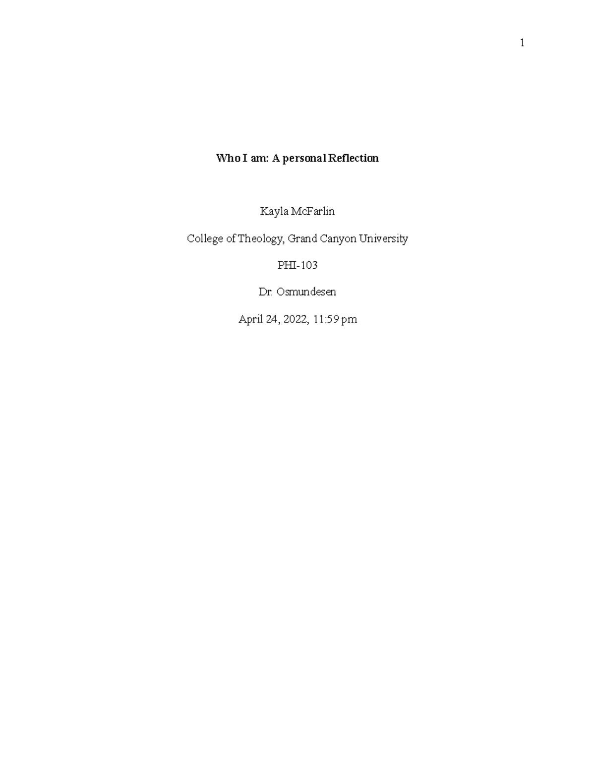 Who I am (A personal reflection) - Who I am: A personal Reflection ...