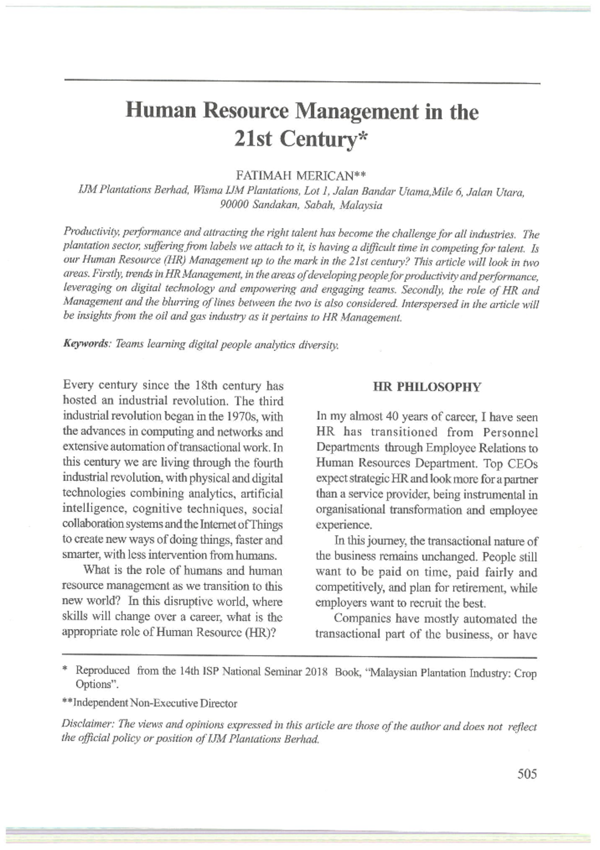 Human Resource Management in the 21st Century - Random Paper - UiTM ...