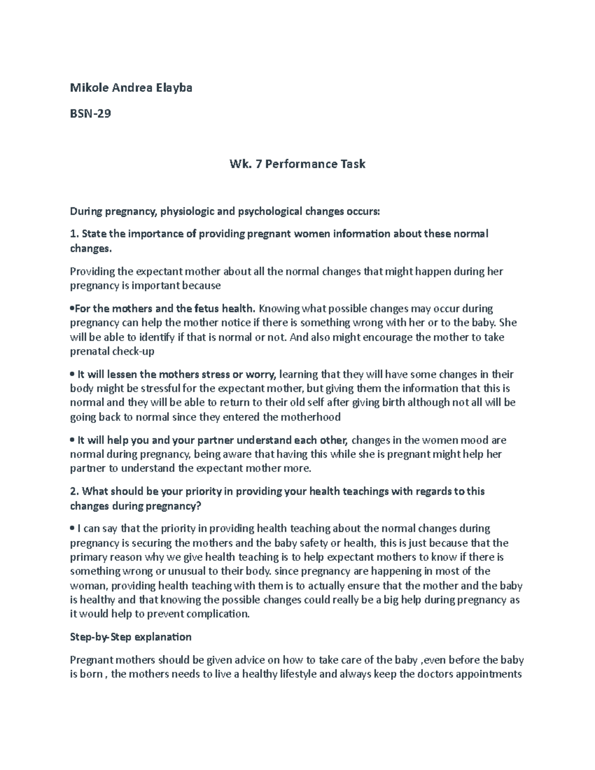 Wk. 7 Performance Task - Mikole Andrea Elayba BSN- Wk. 7 Performance ...