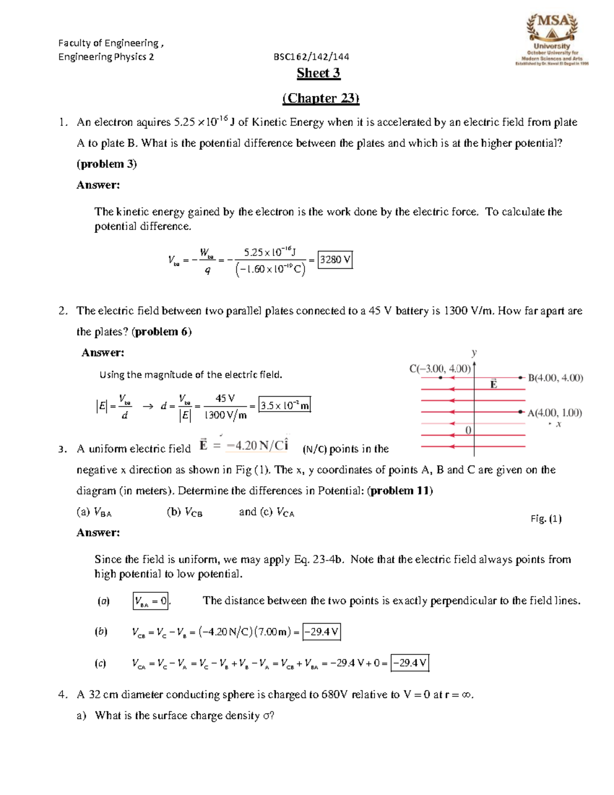 Sheet 3 MA Spring 2018 Physics 2 Modified - Engineering Physics 2 ...