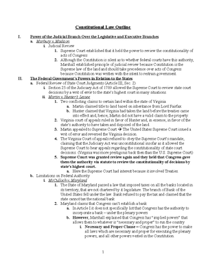 Constitutional Law Outline - Constitutional Law Spring 2022 - Professor ...