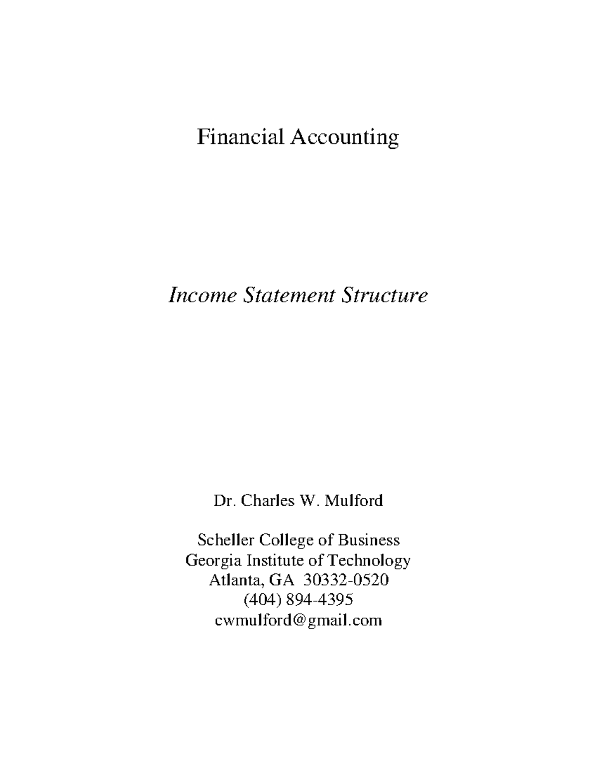 Income Statement Structure - Financial Accounting Income Statement ...