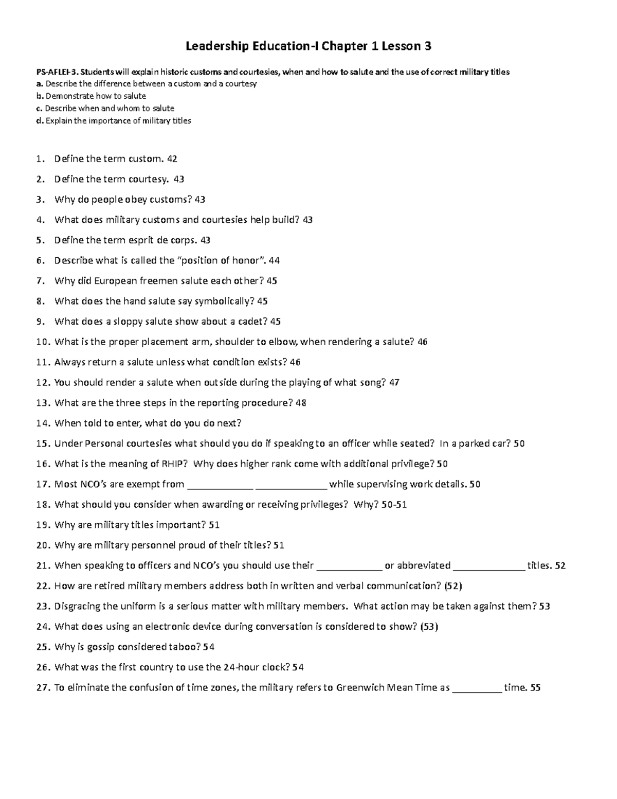 LE Chap 1 Lsn 3 SG-1 - Chapter 2 lesson 3 - PS-AFLEI-3. Students will ...