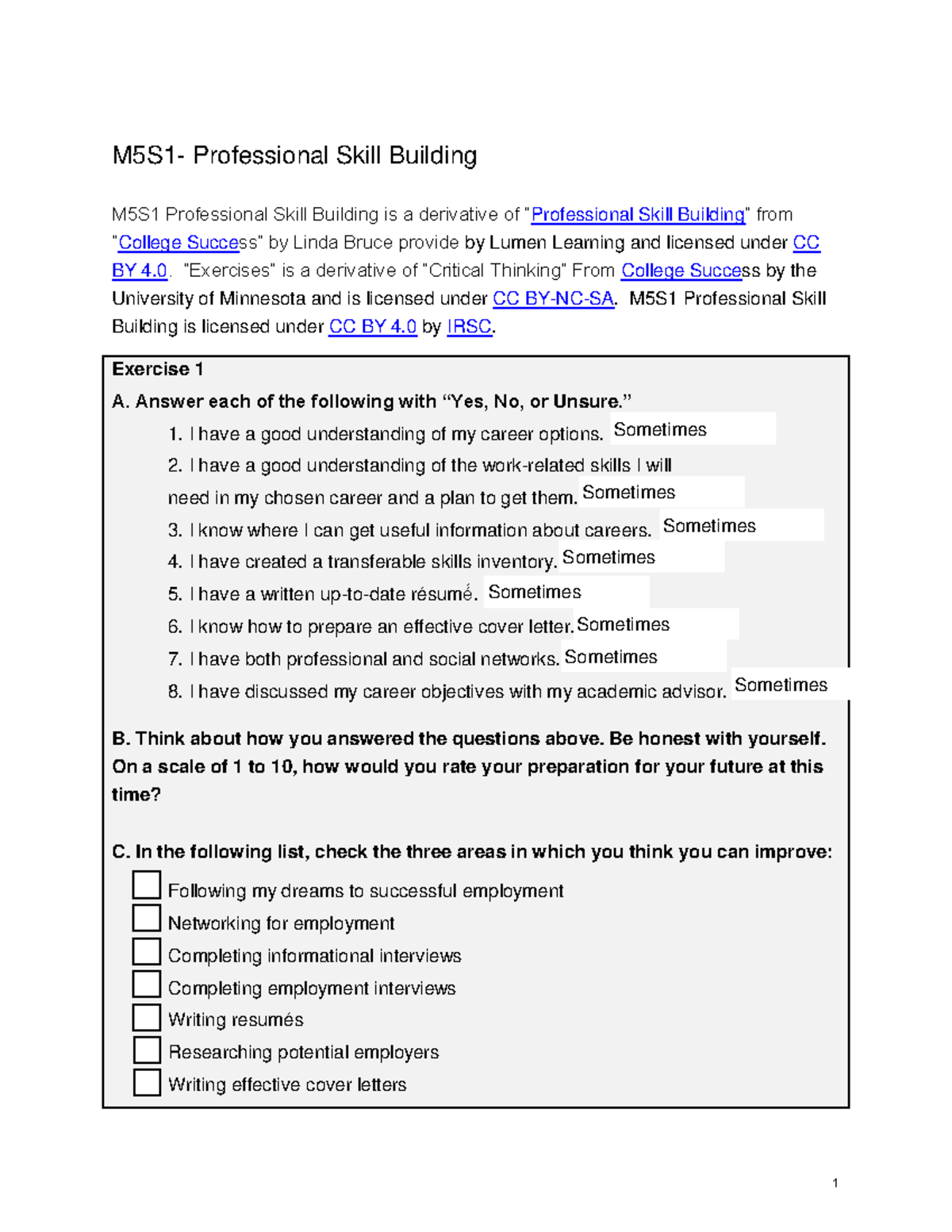 M5S1 Professional Skill Building - M5S1- Professional Skill Building ...