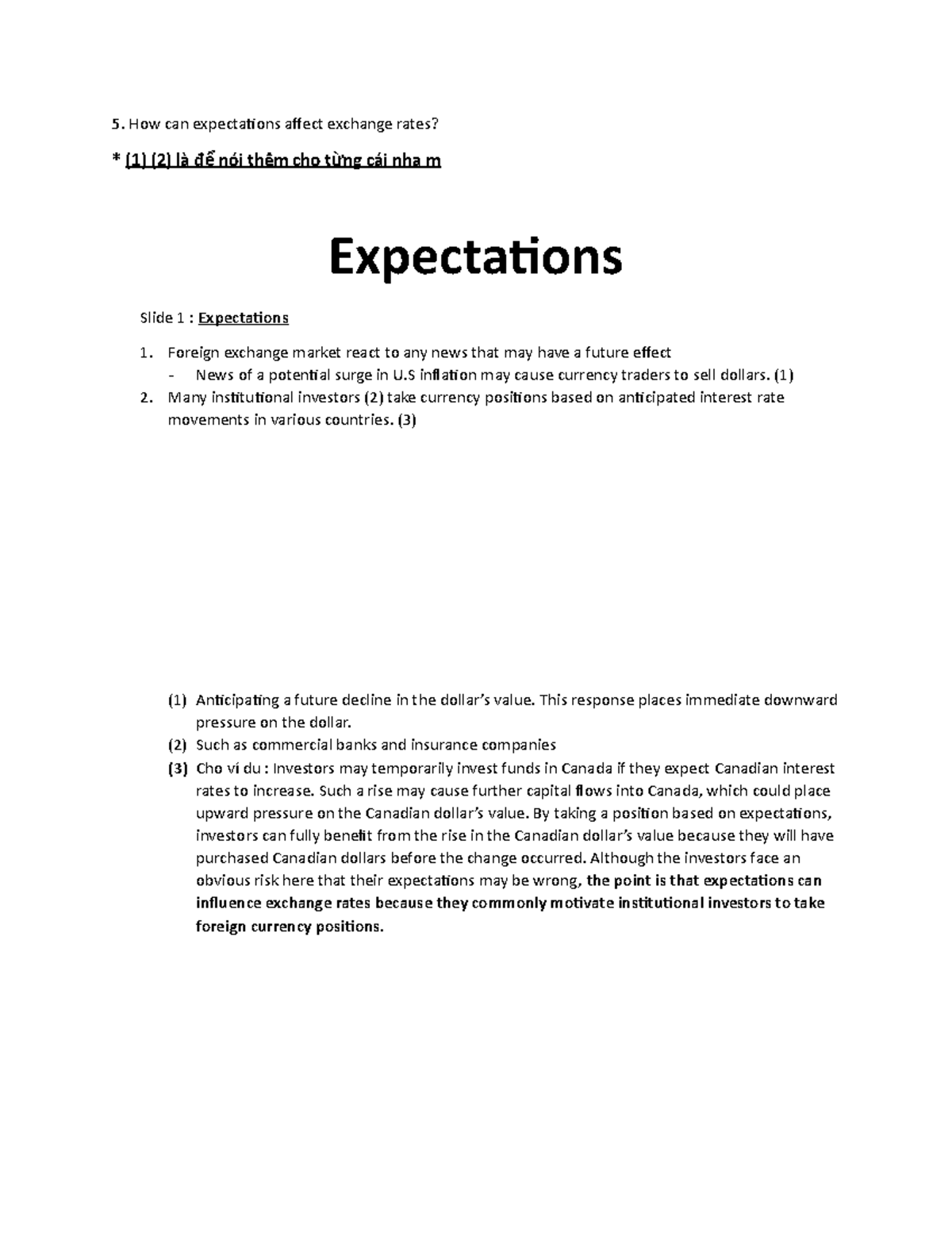 Expectations - fff - How can expectations affect exchange rates? * (1 ...