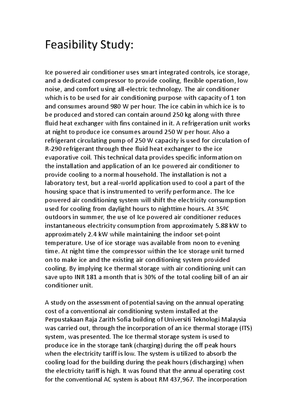 Feasiblity - PROJECT FEASIBILITY REPORT - Feasibility Study: Ice ...