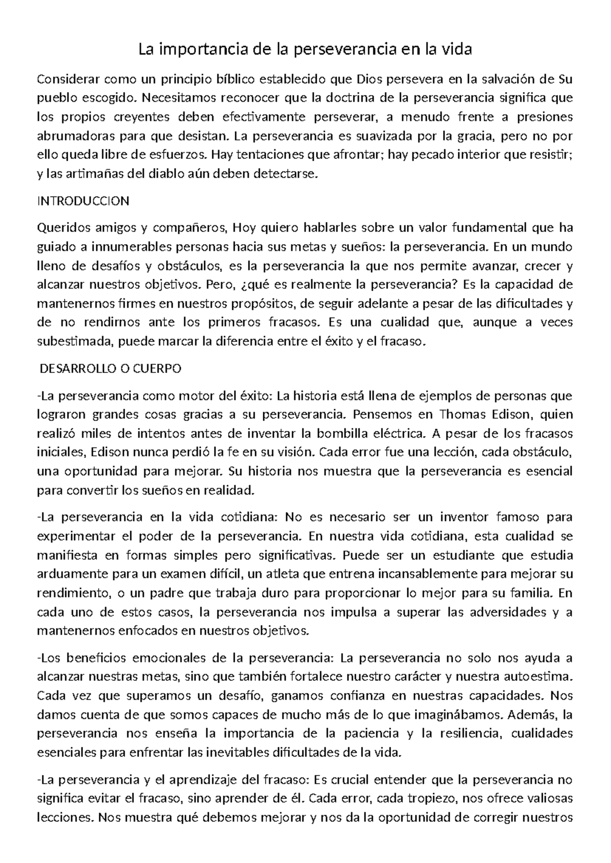 La importancia de la perseverancia en la vida - La importancia de la perseverancia en la vida ...