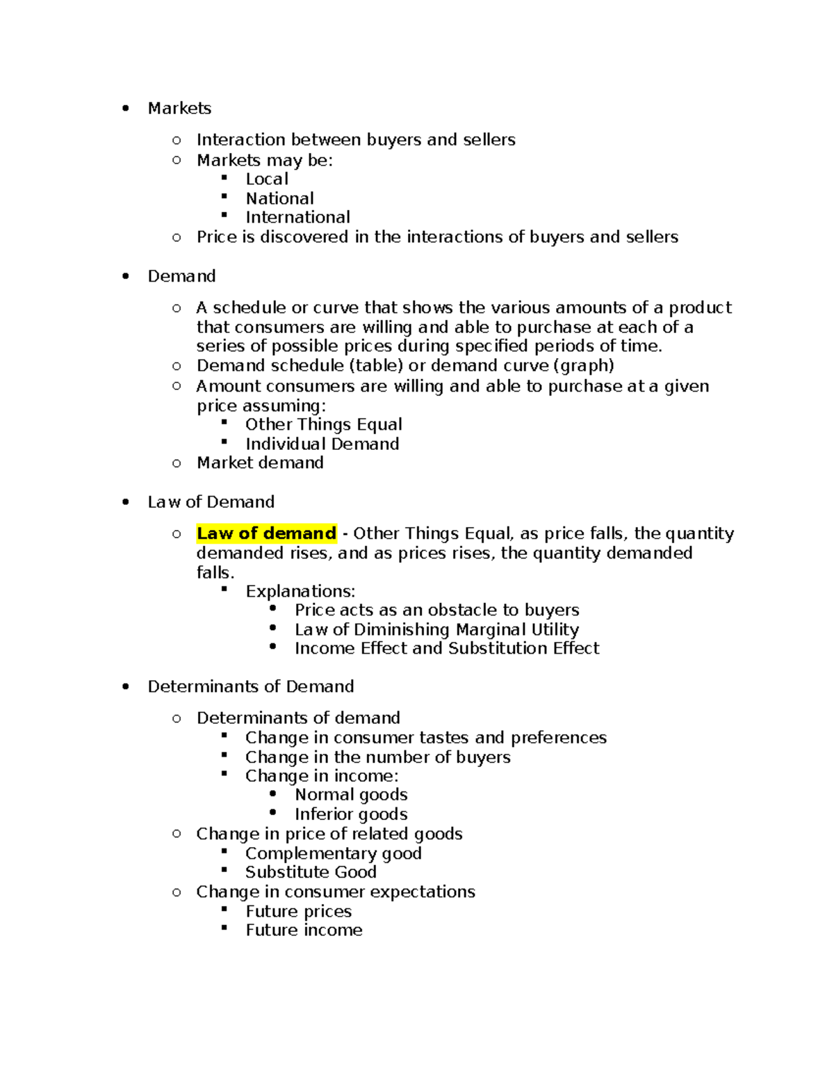 Macroeconomics Chapter 3 - Markets o Interaction between buyers and ...