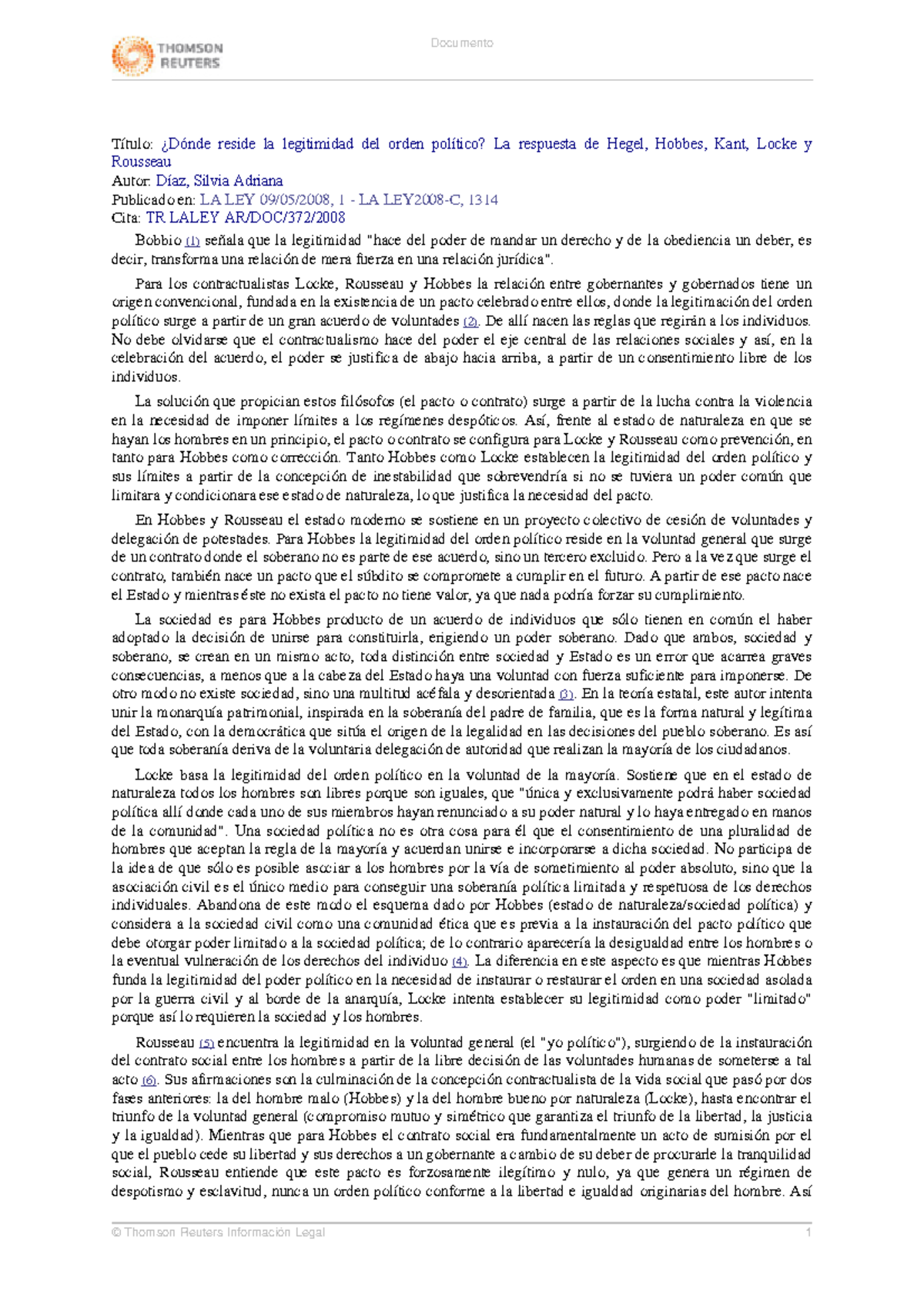 Dónde Reside la legitimidad del Orden Político - La respuesta de Hegel ...