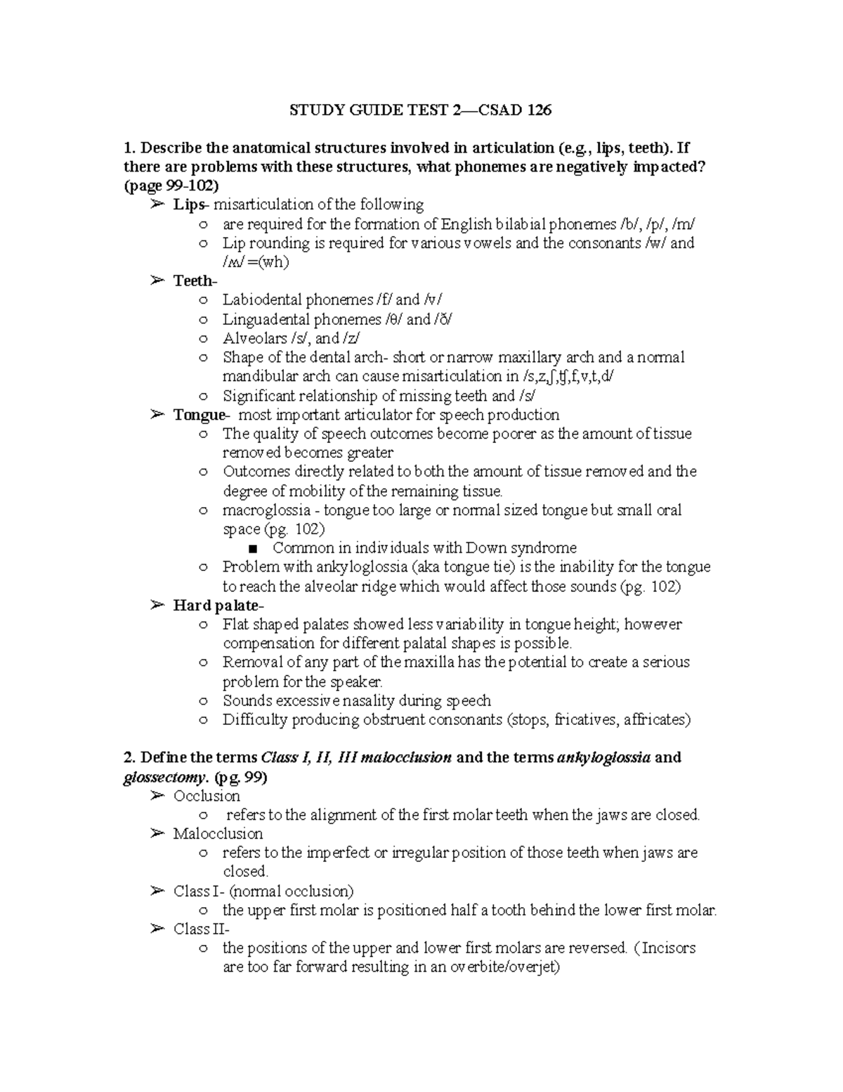 Test2Study Guidedoc 3 - Test 2 Study Guides - CSAD 125 - Sacramento ...