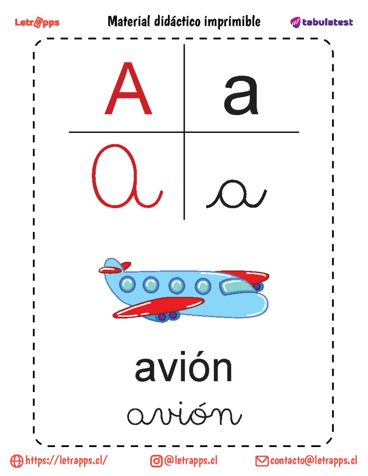Alfabeto con ilustraciones - avión avión A a A a barco barco B b B b ...