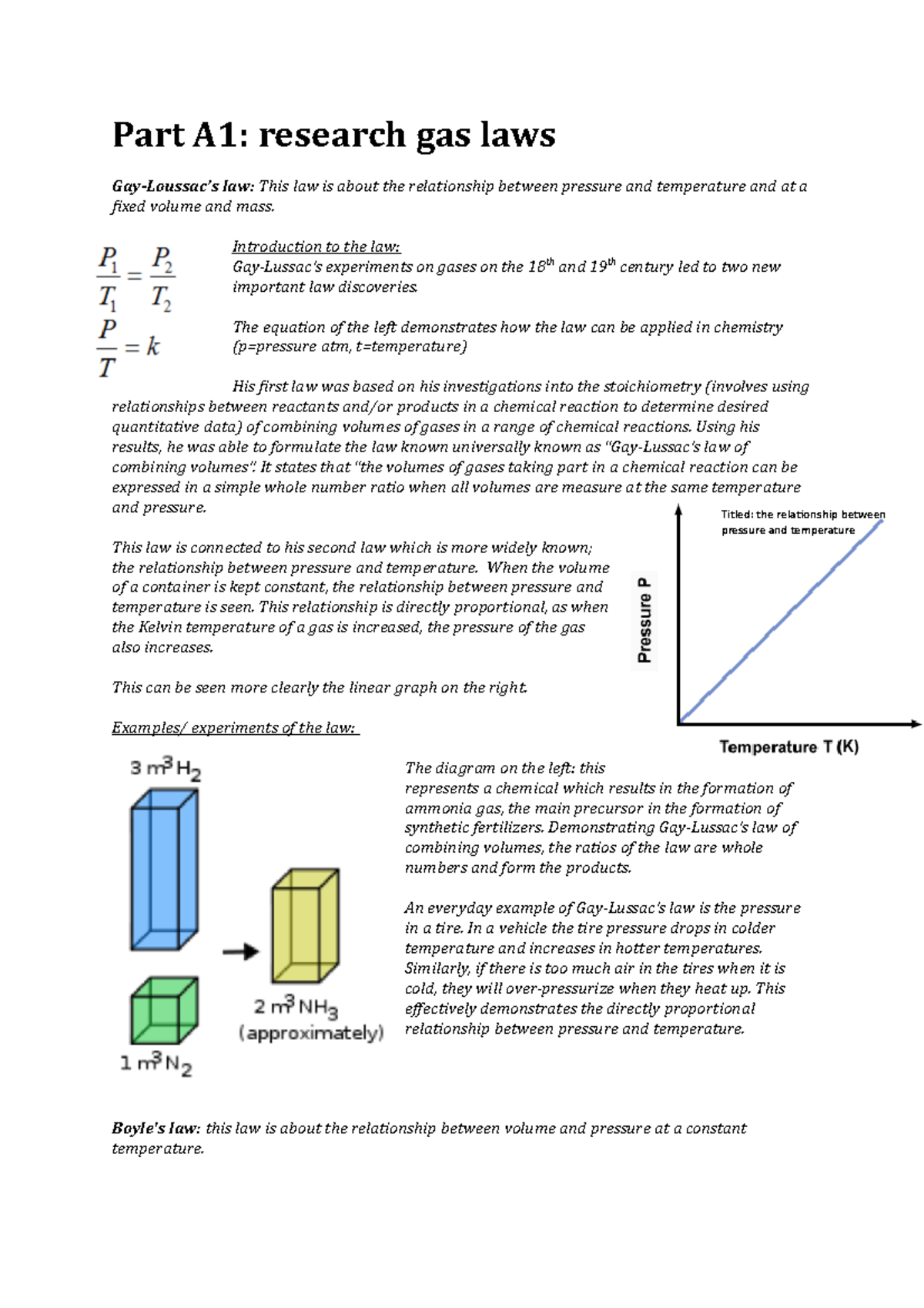 Gas laws explanations - gas laws - CHEM1001 - UNSW Sydney - Studocu