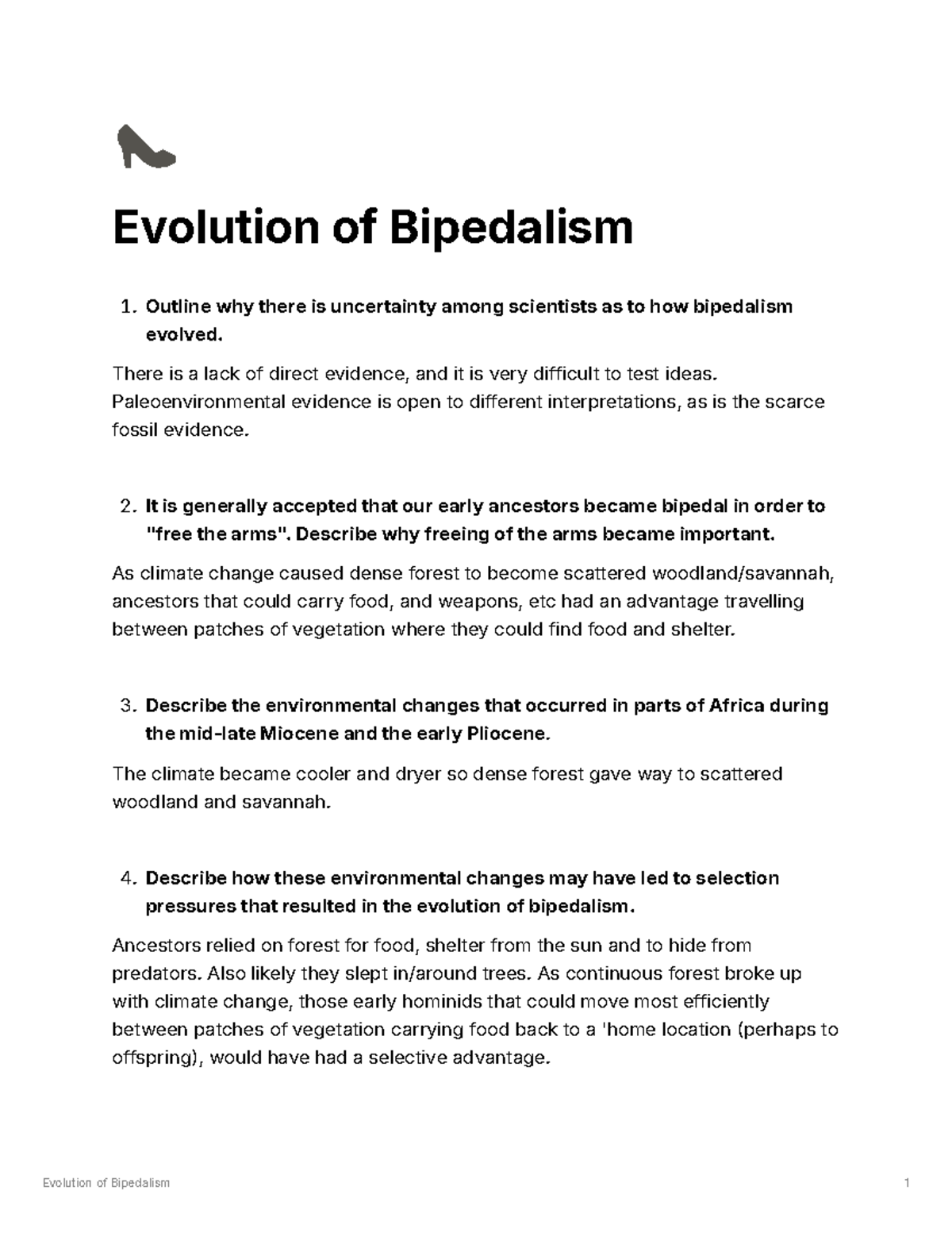Evolution of Bipedalism - There is a lack of direct evidence, and it is ...