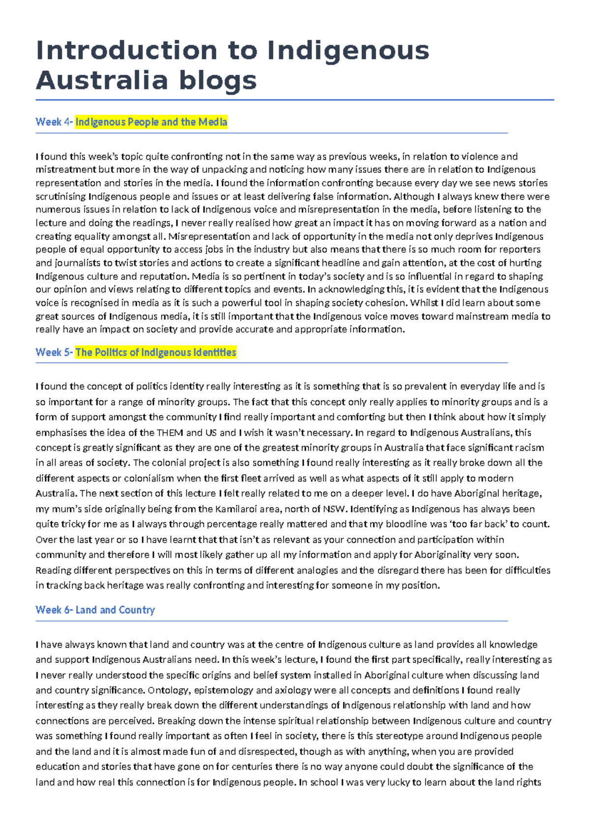 Introduction to Indigenous Australia blogs - Introduction to Indigenous ...