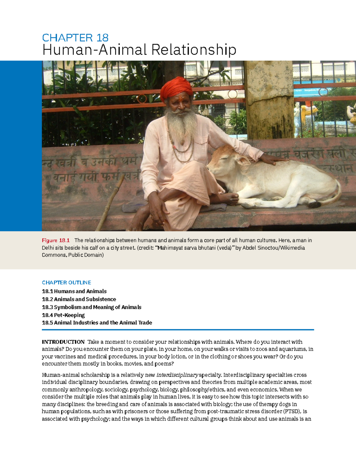 Chapter 18 Human-Animal Relationship Part 1 - INTRODUCTION CHAPTER 18 ...