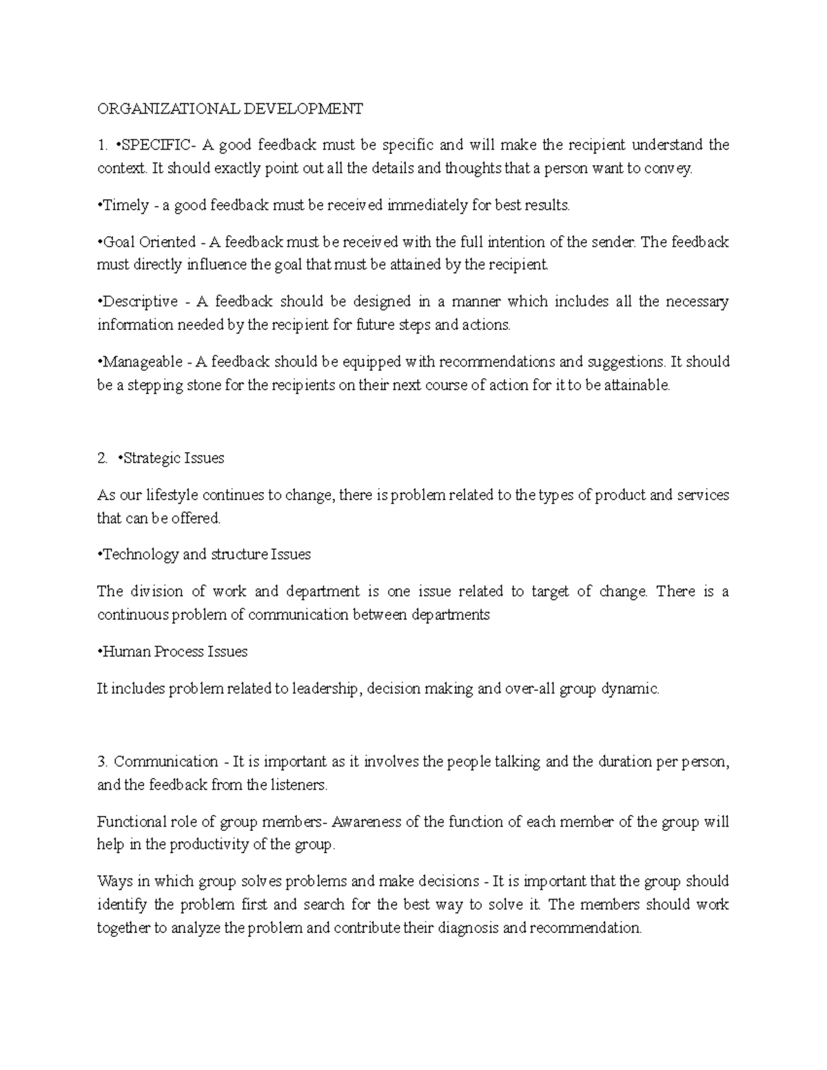 Organizational Development - Practical - Business Administration - Studocu