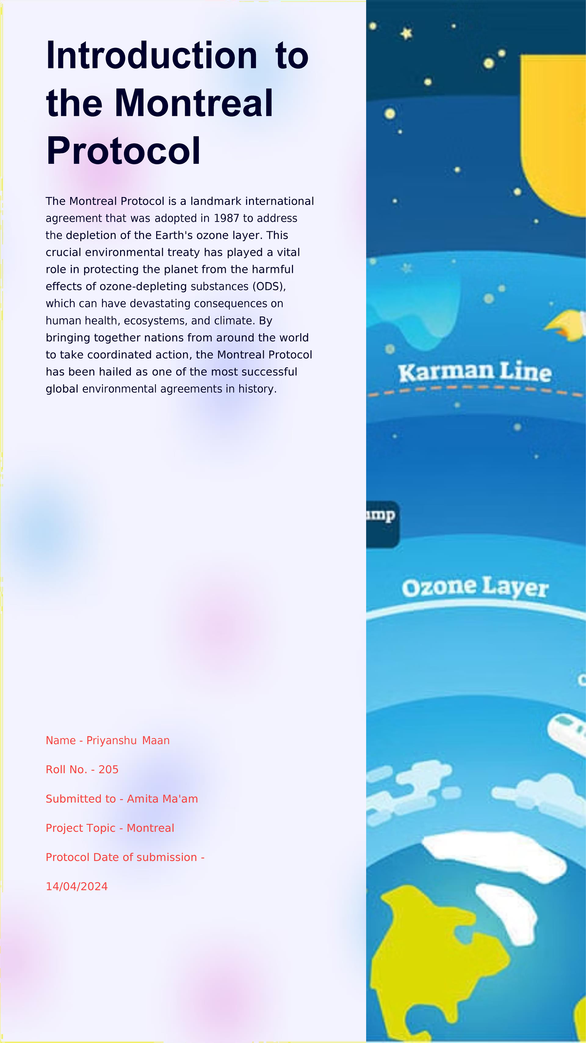 Montreal Summit - Introduction to the Montreal Protocol The Montreal ...