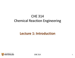 CHE 314-L5 Reactors in Series - CHE 314 Chemical Reaction Engineering ...