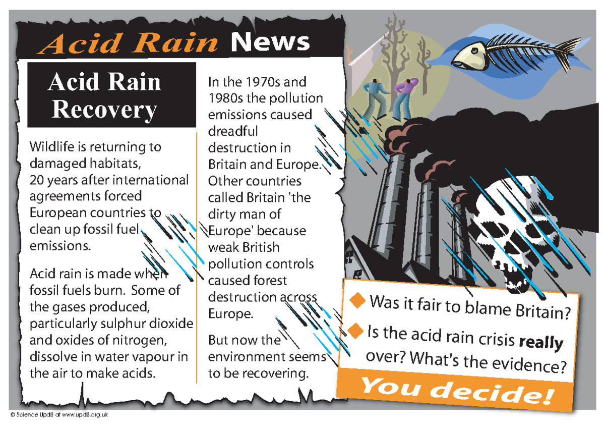 Acid rain - fvad vrwav\ - © Science Upd8 at upd8.org Acid Rain News ...