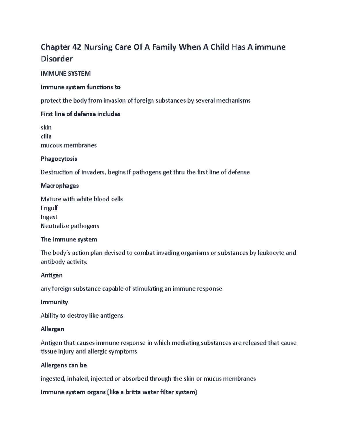 Chapter 42 Nursing Care Of A Family When A Child Has A immune Disorder ...