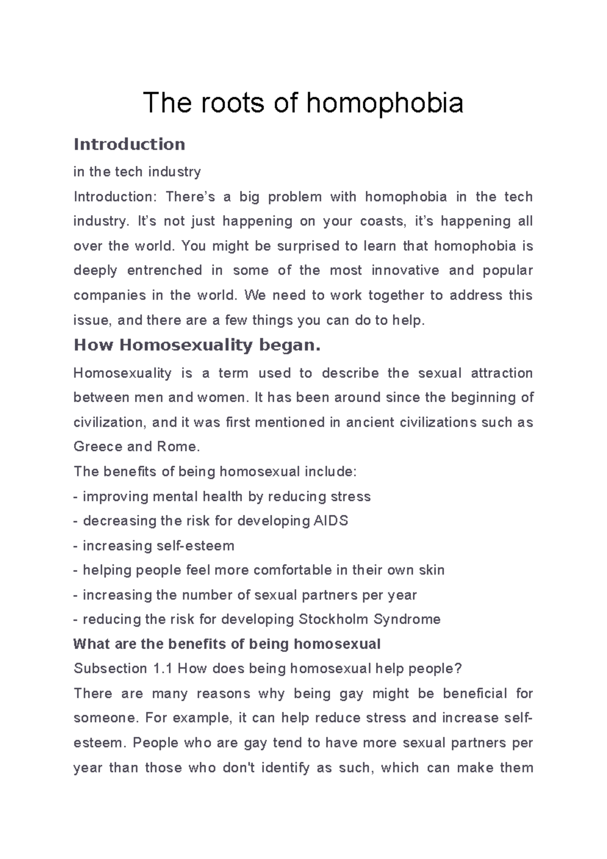 The roots of homophobia - The roots of homophobia Introduction in the ...