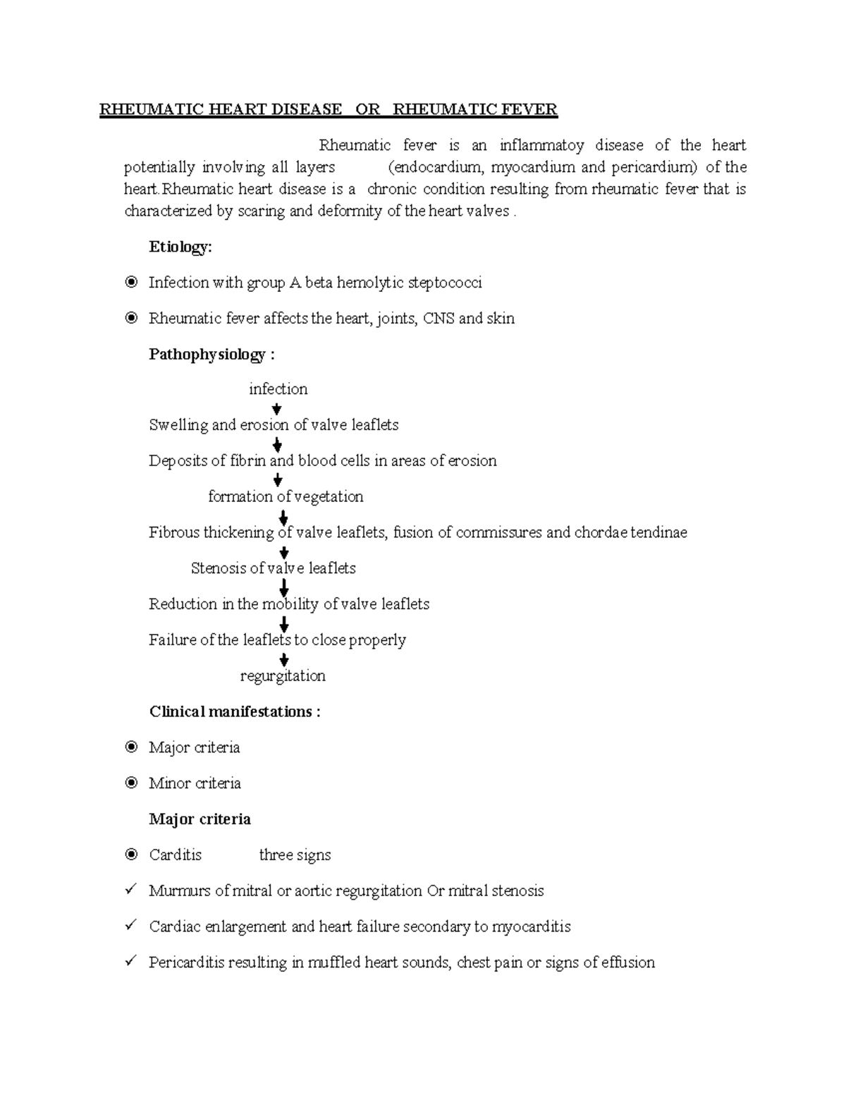 Rheumatic Heart Disease OR Rheumatic Fever pdf - RHEUMATIC HEART ...