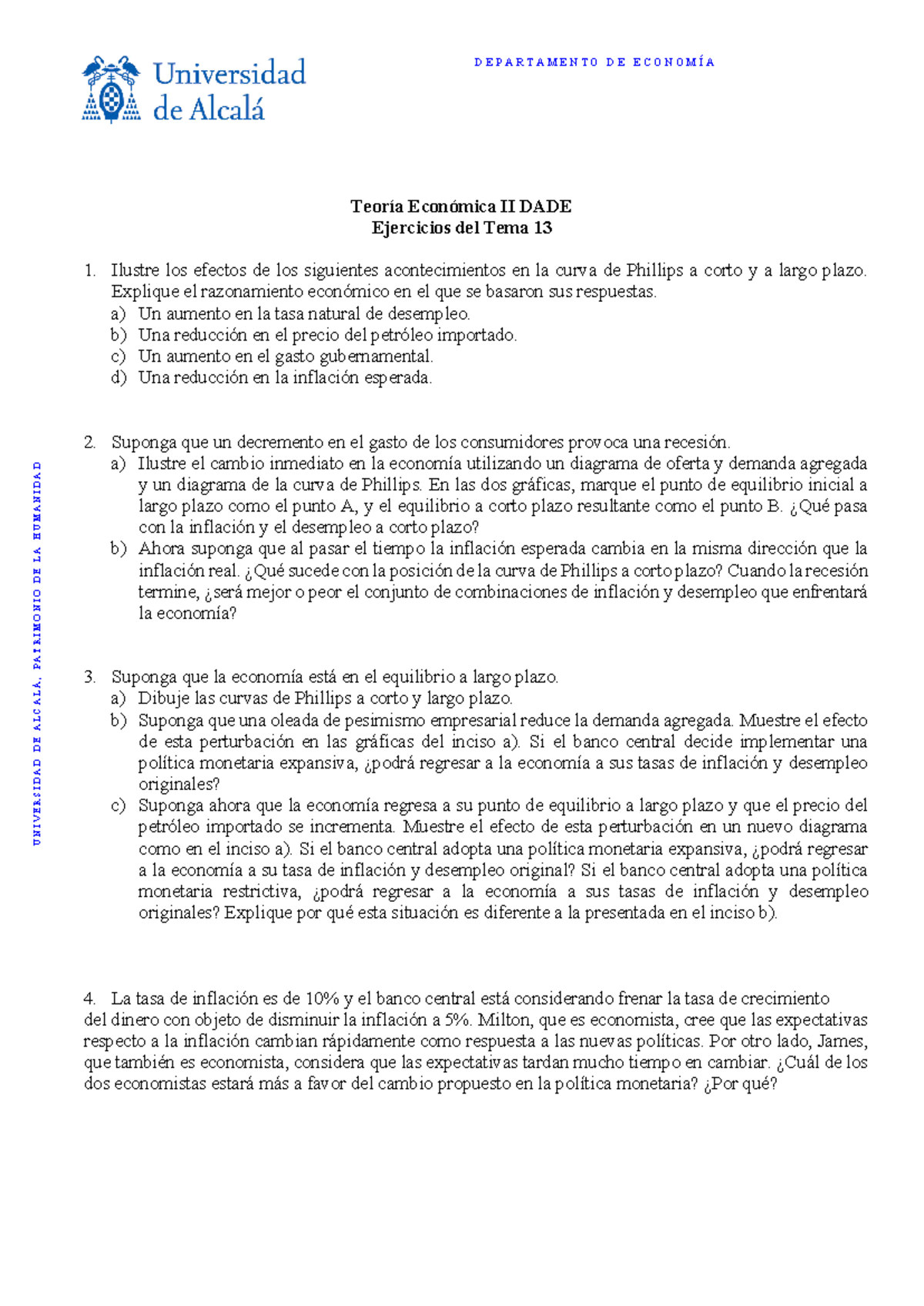 Ejercicios tema 13 - U N I V E R S I D A D D E A L C A L Á , P A T R I M O N I O D E L A H U M A ...