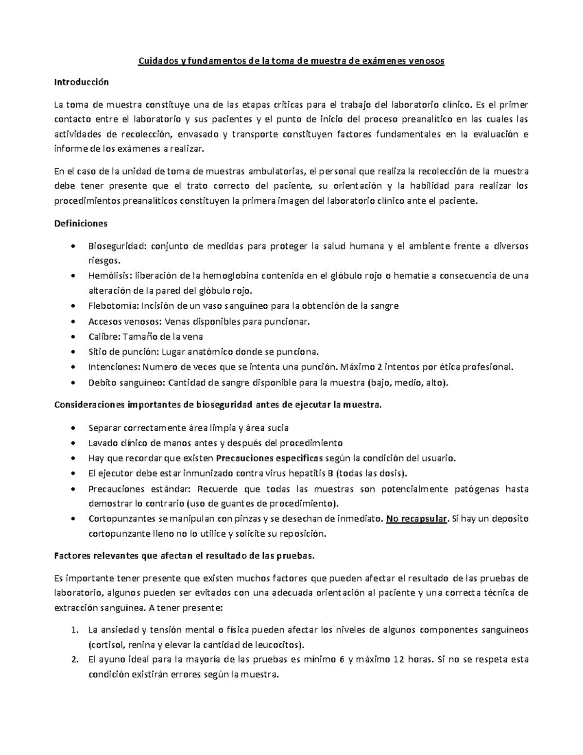 Puncion venosa - Procedimientos - Cuidados y fundamentos de la toma de ...