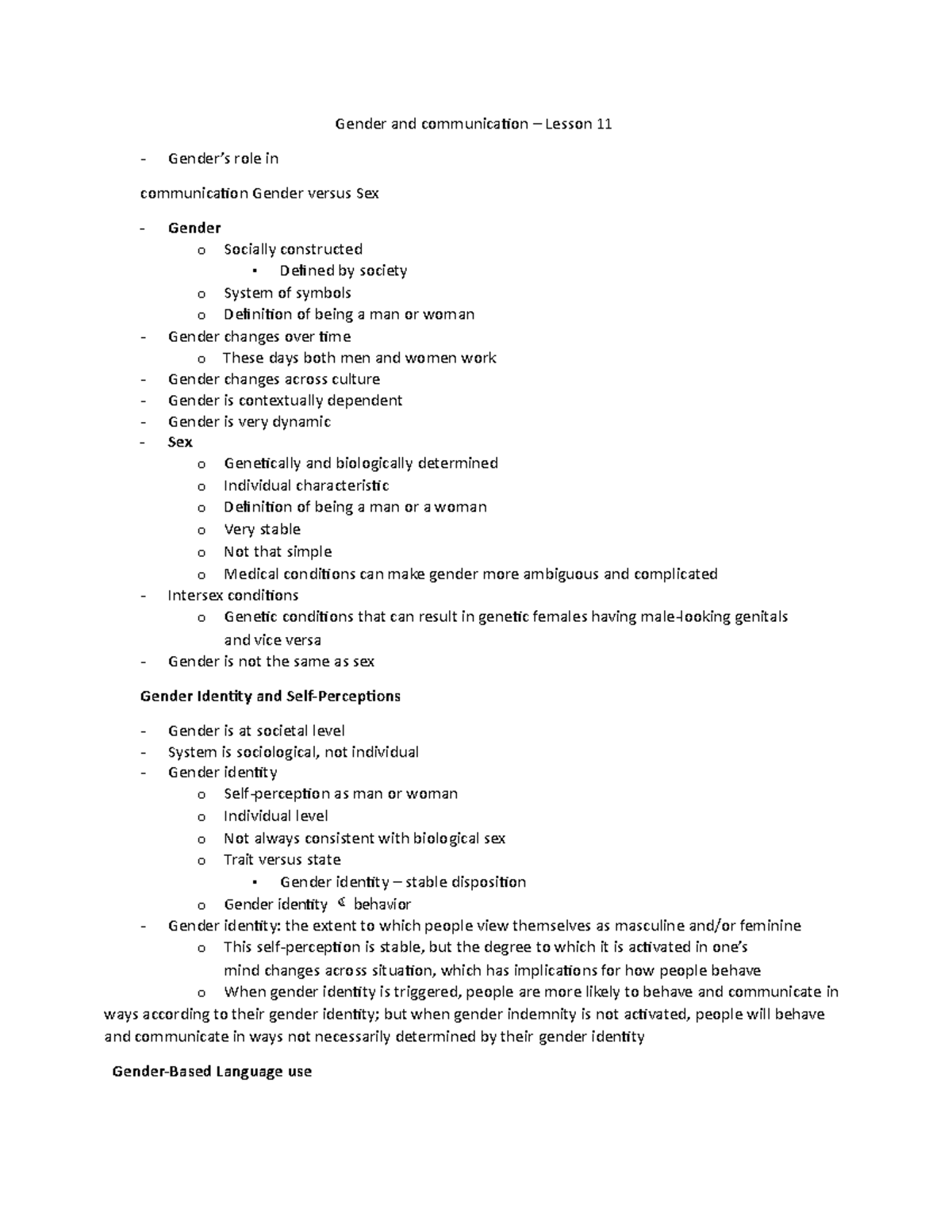 Introduction to Gender and Communication - Gender and communication ...