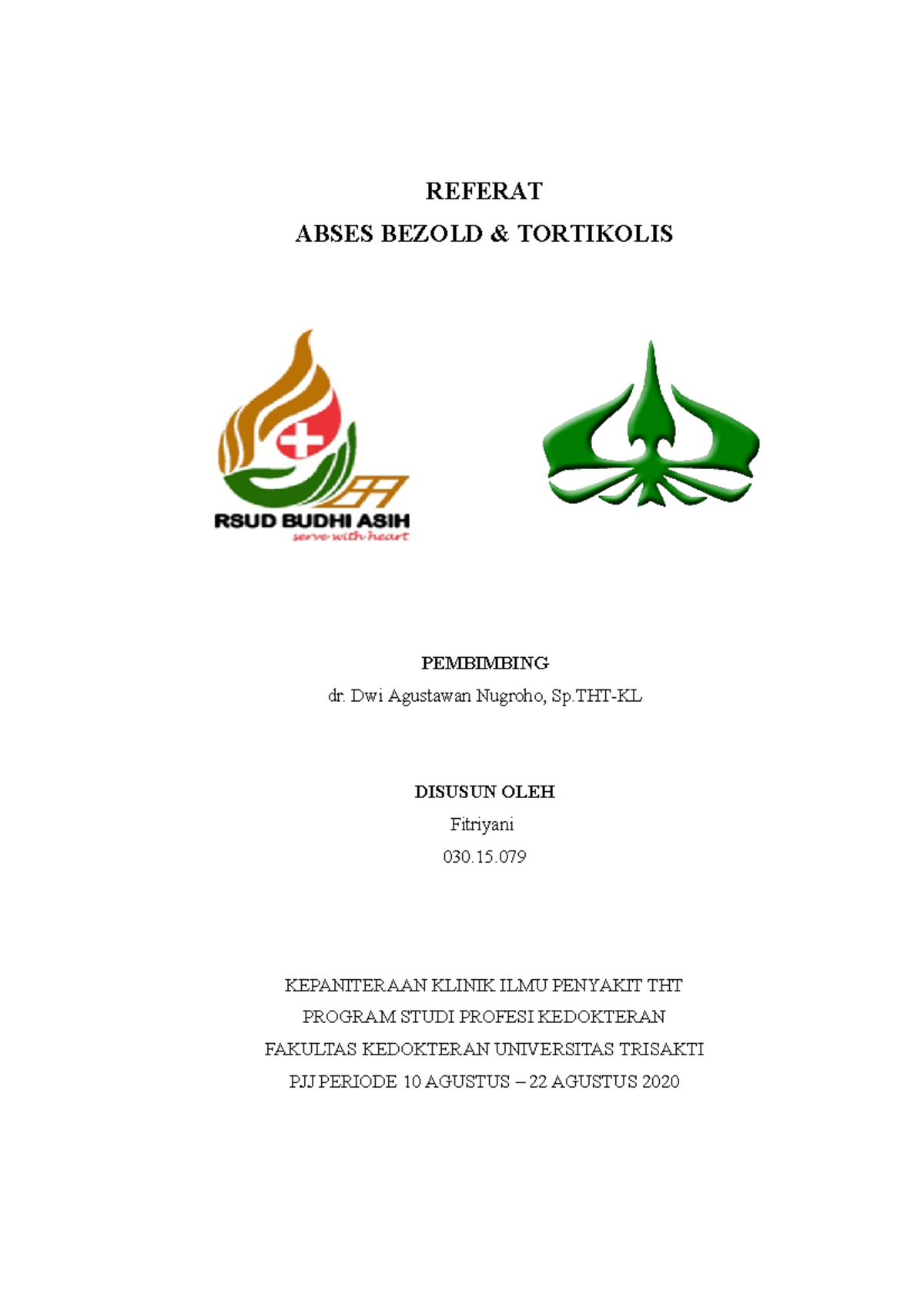 Abses Bezold & Tortikolis - REFERAT ABSES BEZOLD & TORTIKOLIS ...