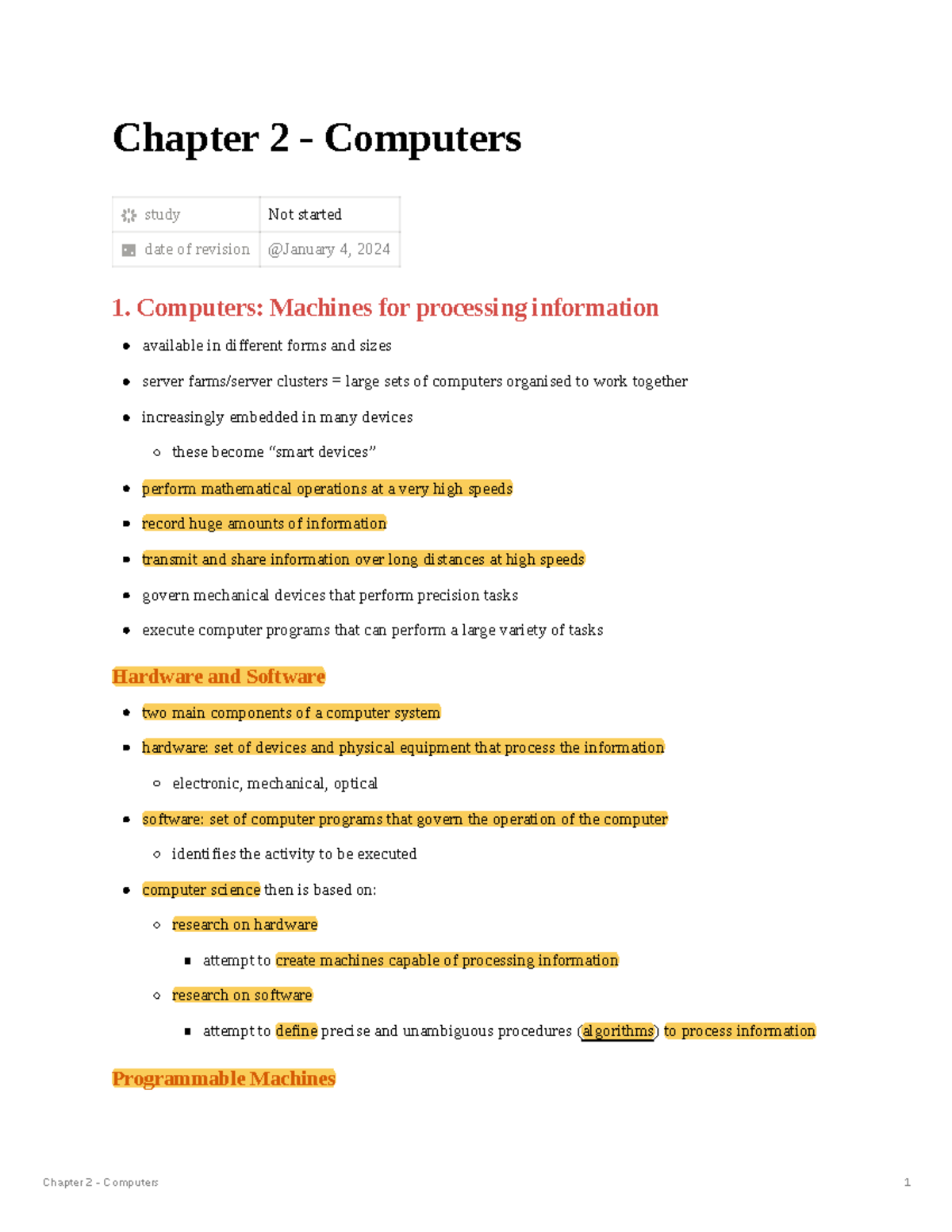 Chapter 2 - Computers - Riassunto Information Technology for the Law - Chapter 2 - Computers ...