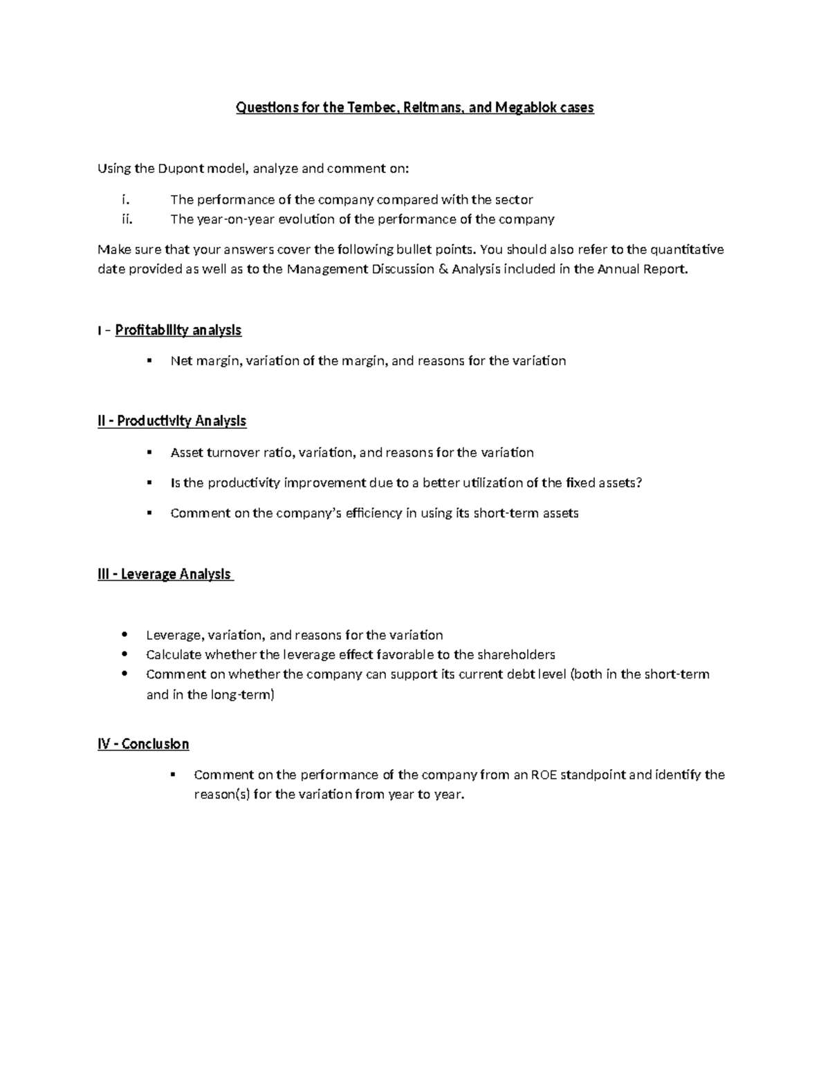 Class 2 - Questions for Tembec-Reitmans-Megablok - Questions for the ...