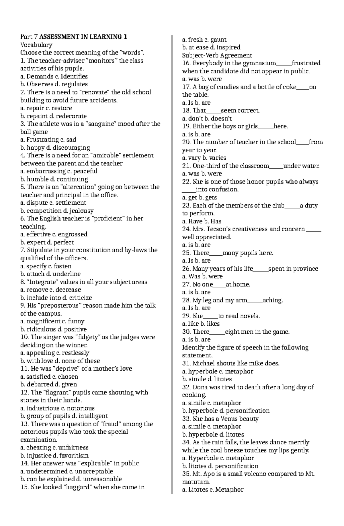 Assessment IN Learning 1-PART 7 - Part 7 ASSESSMENT IN LEARNING 1 ...